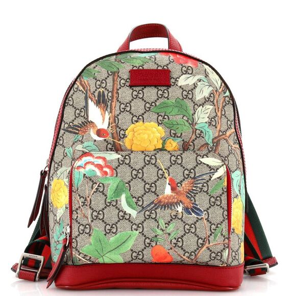 Gucci | Bags | Gucci Zip Pocket Backpack Tian Print Gg Coated Canvas ...